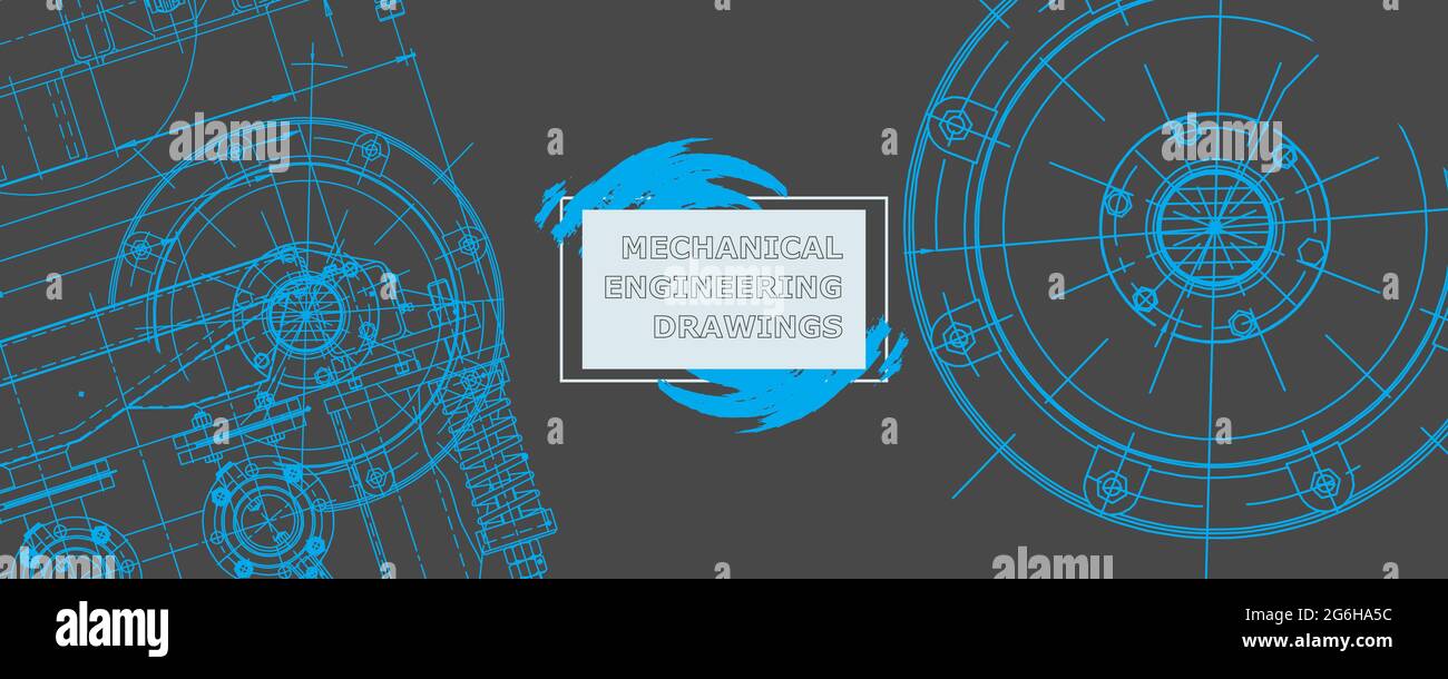 Mechanical engineering drawing. Abstract drawing. Engineering ...