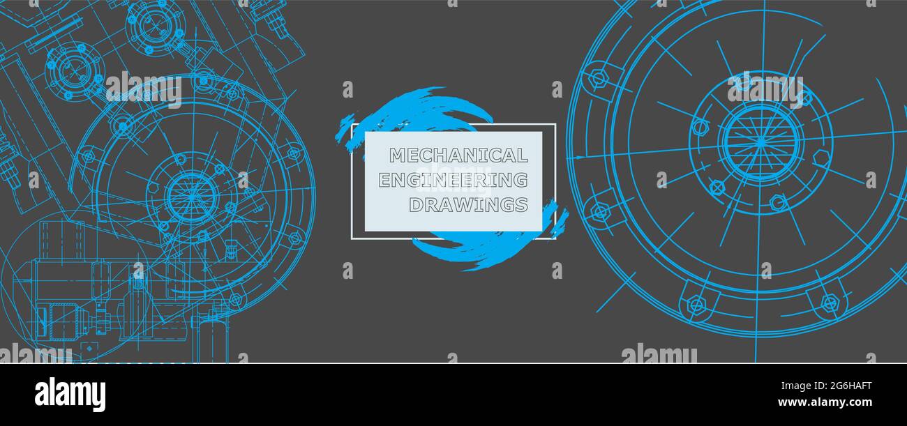 Mechanical engineering drawing. Abstract drawing. Engineering ...