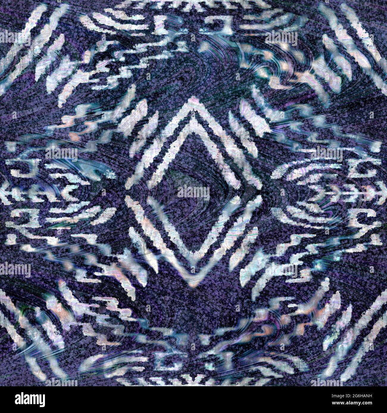 Seamless highly textured intricate and ornate pattern in navy blue ...