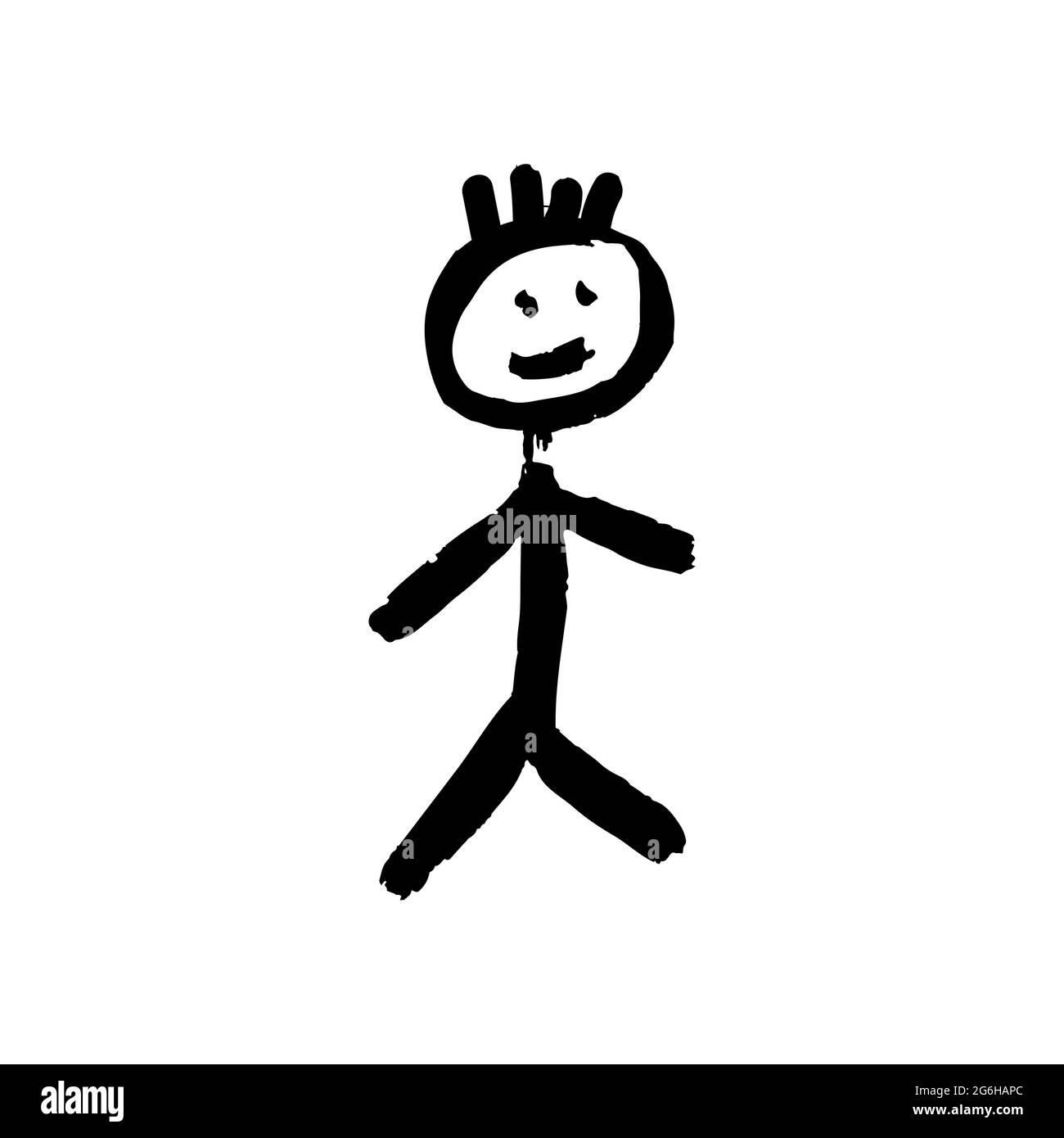 Boy icon. Hand drawing paint, brush drawing. Isolated on a white ...