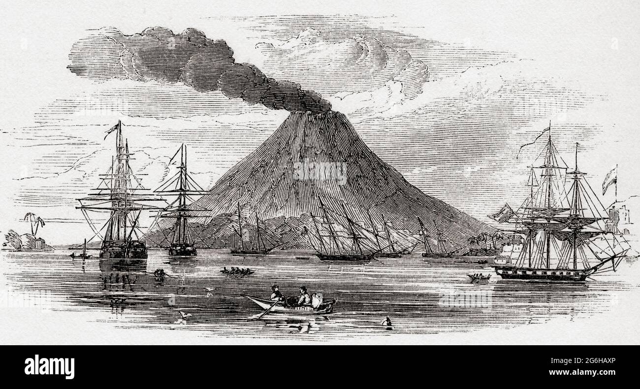 The volcano Gunung Api, Banda Api island, Banda Islands, Indonesia ...