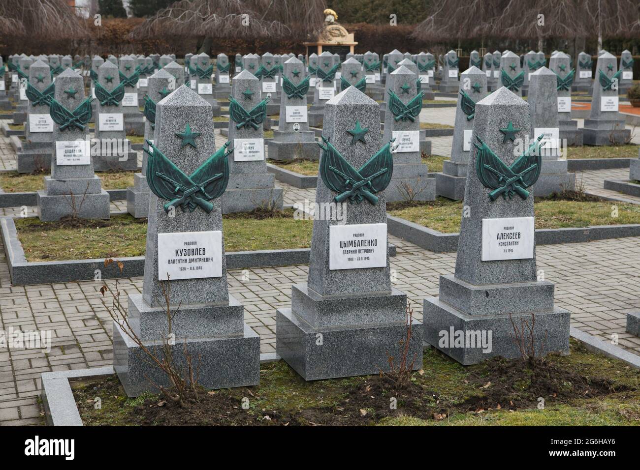 Soviet war memorial at Olšany Cemetery in Prague, Czech Republic ...