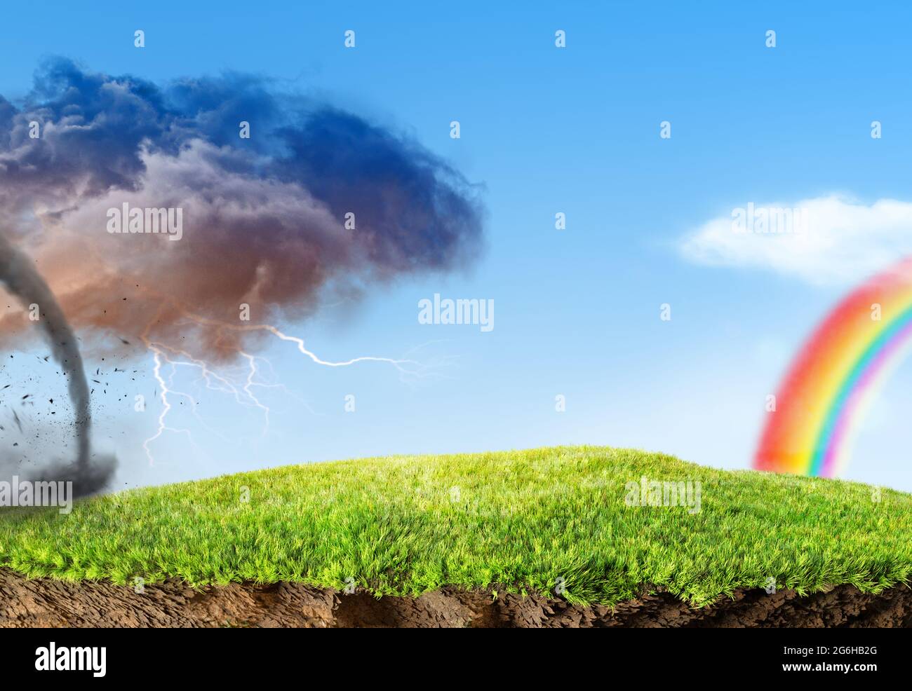 good and bad weather concept 3D illustration Stock Photo - Alamy