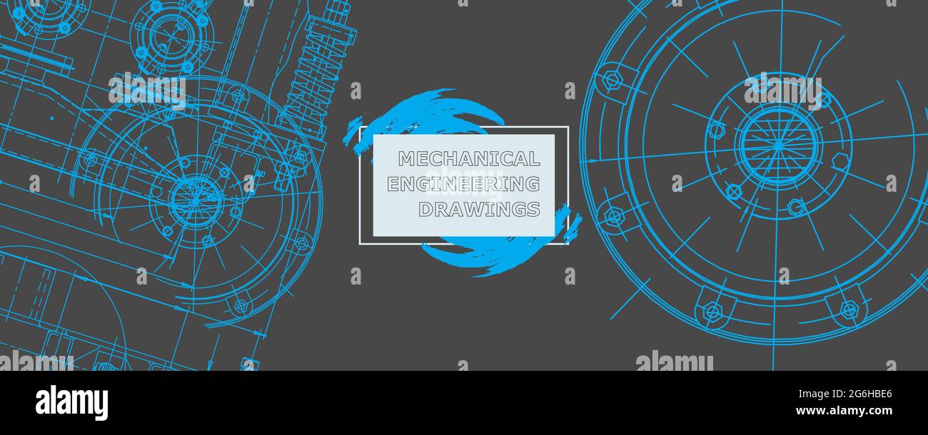 Mechanical engineering drawing. Abstract drawing. Engineering ...