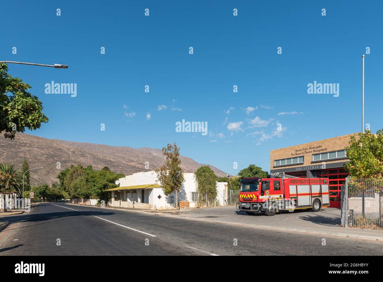DE DOORNS, SOUTH AFRICA - APRIL 20, 2021: A street scene, with a fire ...