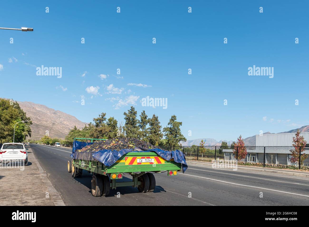 DE DOORNS, SOUTH AFRICA - APRIL 20, 2021: A street scene in De Doorns ...