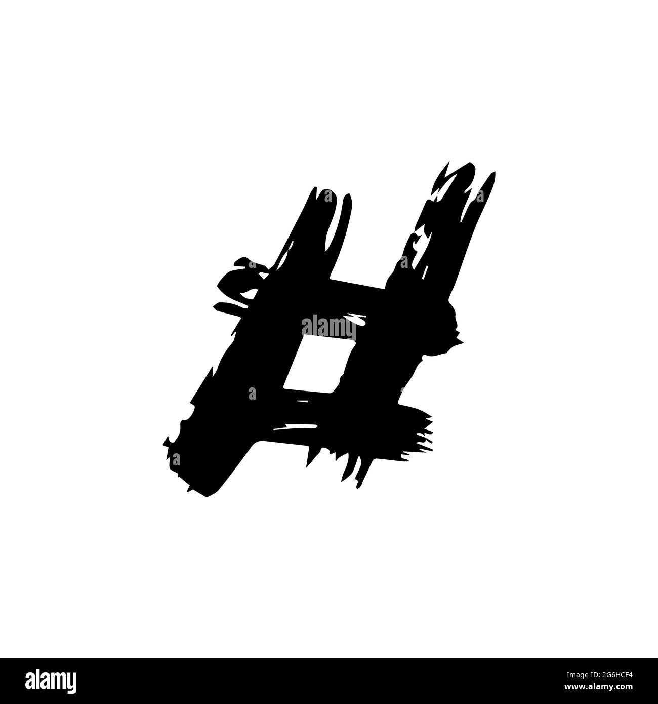 Hand drawing paint, brush drawing. Isolated on a white background ...