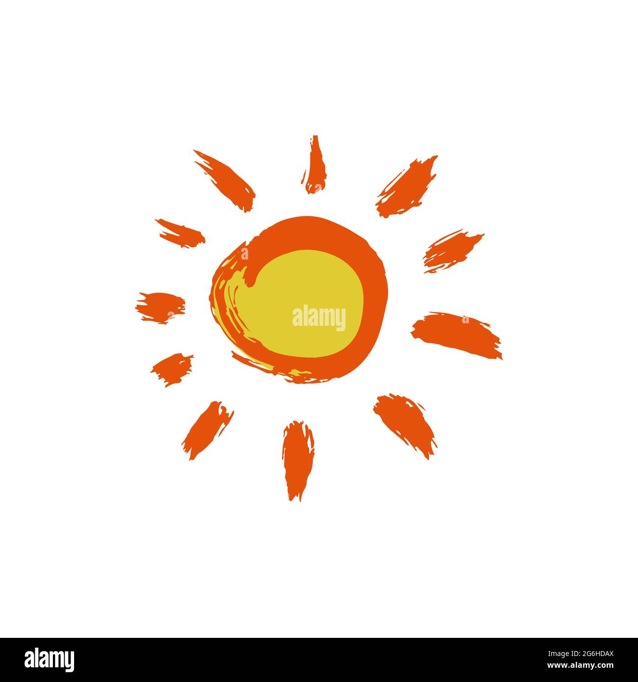 Sun icon. Doodle grunge style icon. Hand drawing paint, brush drawing ...