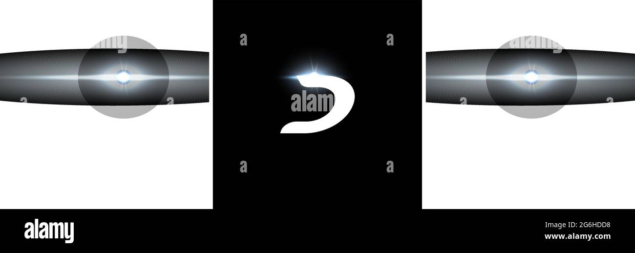 D letter logo, bold italic letter for automotive, speed race, sport ...