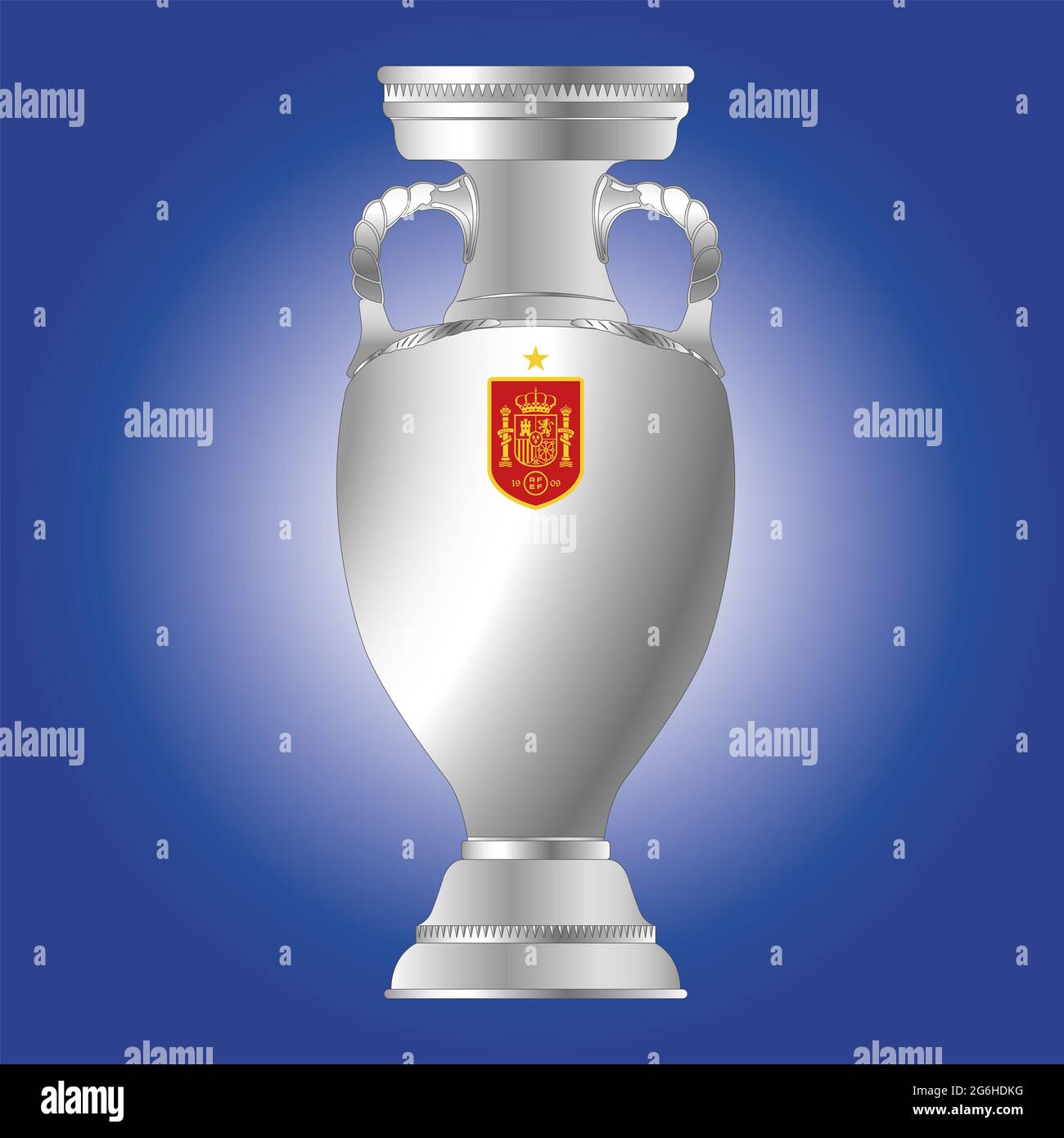 Europe, June 2021, Uefa cup for nations with Spanish team new logo ...