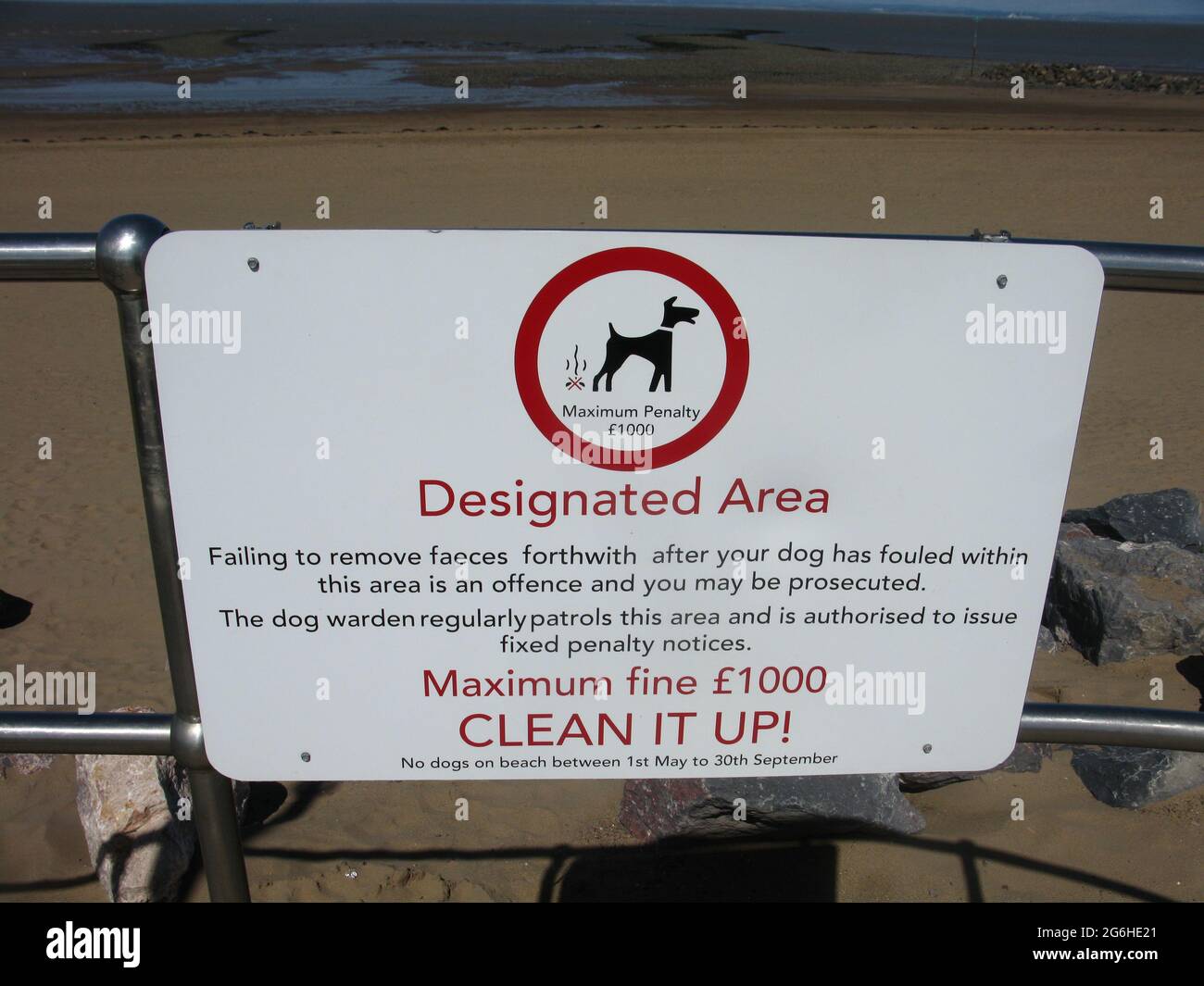 Dog beach sign. Minehead. South west coast path. North Somerset. West ...