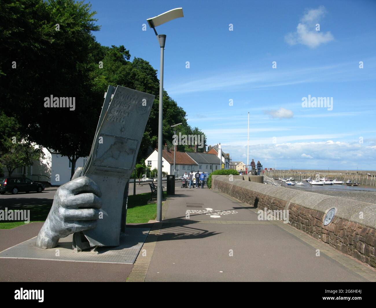Alamy Sculpture of hands holding map at start of South west coast path ...