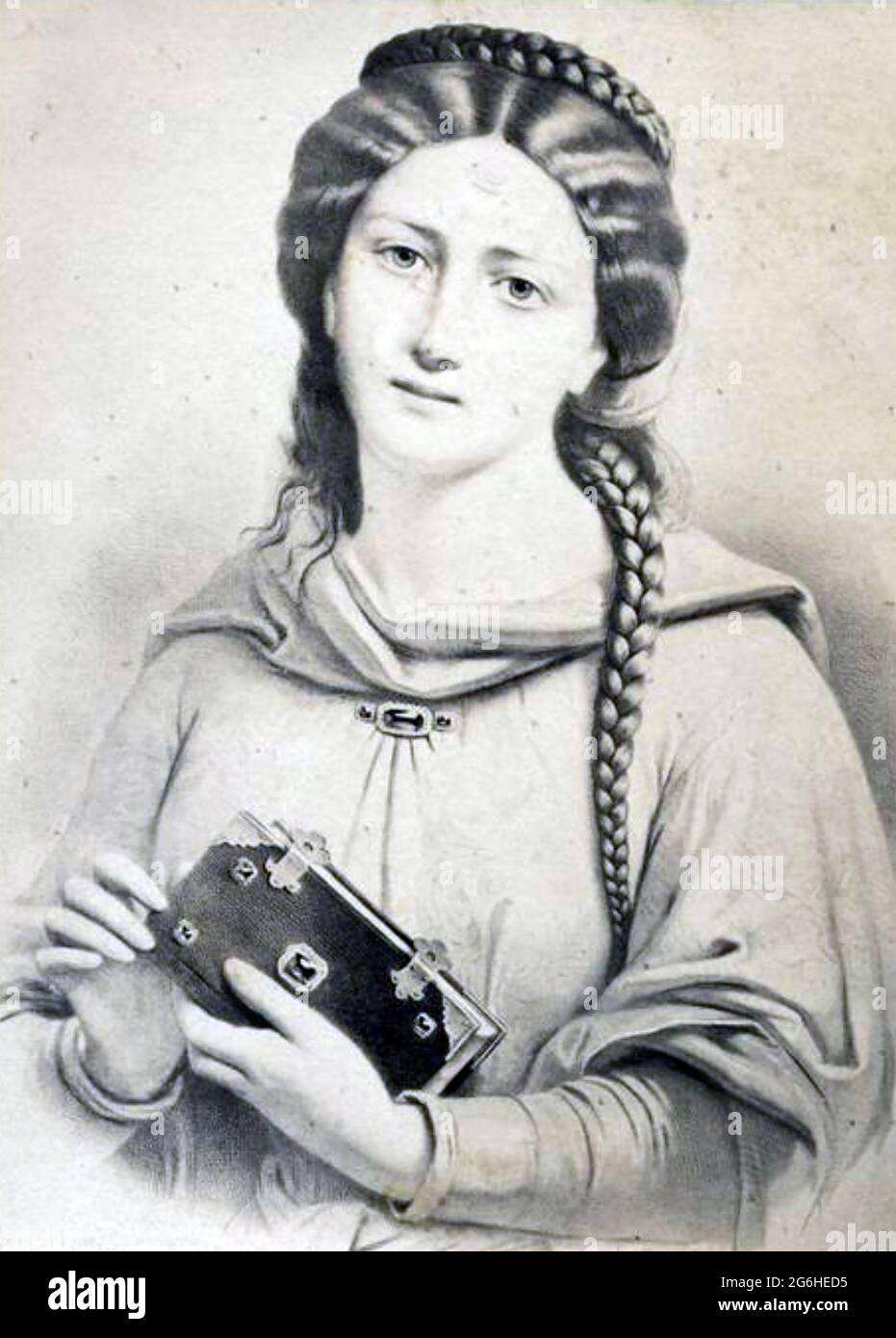HÉLOÏSE (c 1100-1163) French nun and philosopher in a 19th century ...