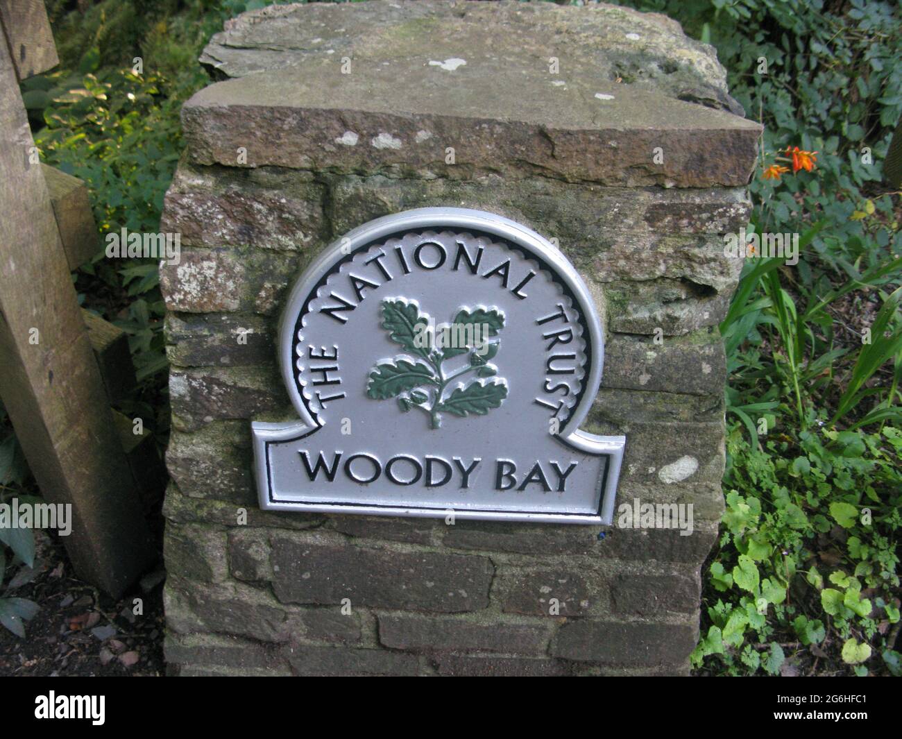 Woody bay sign. South west coast path. North Devon. West country ...