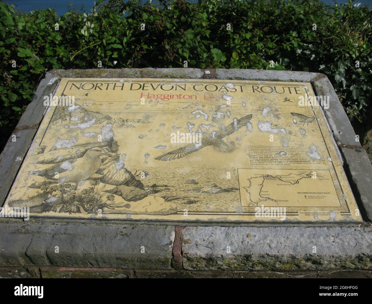North Devon coast route information board. Ilfracombe. South west coast ...