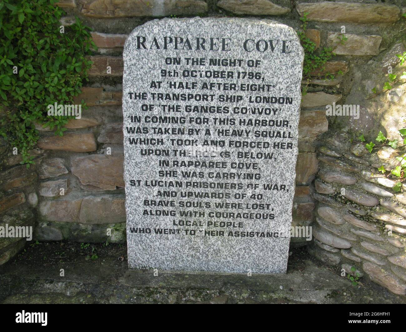 Rapparee cove London of the Ganges ship Memorial stone. Ilfracombe ...