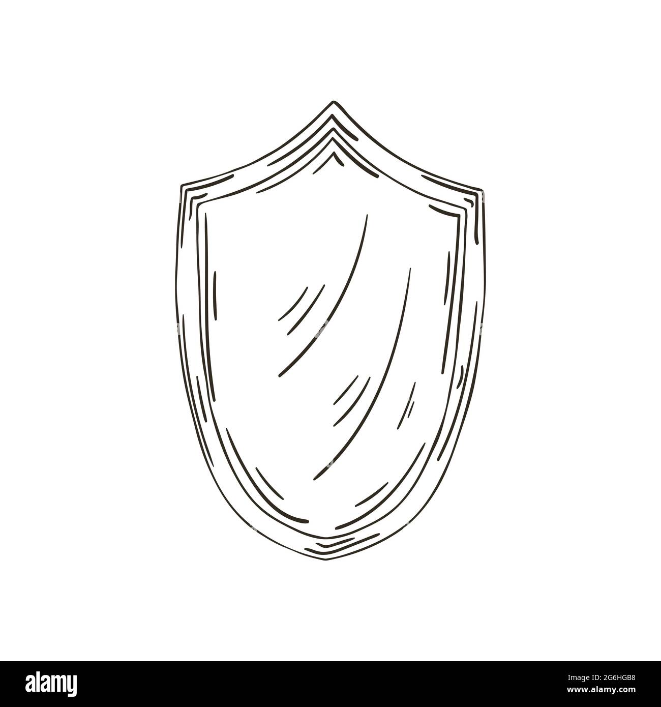 Contour Vector icon in hand draw style. Image isolated on white ...