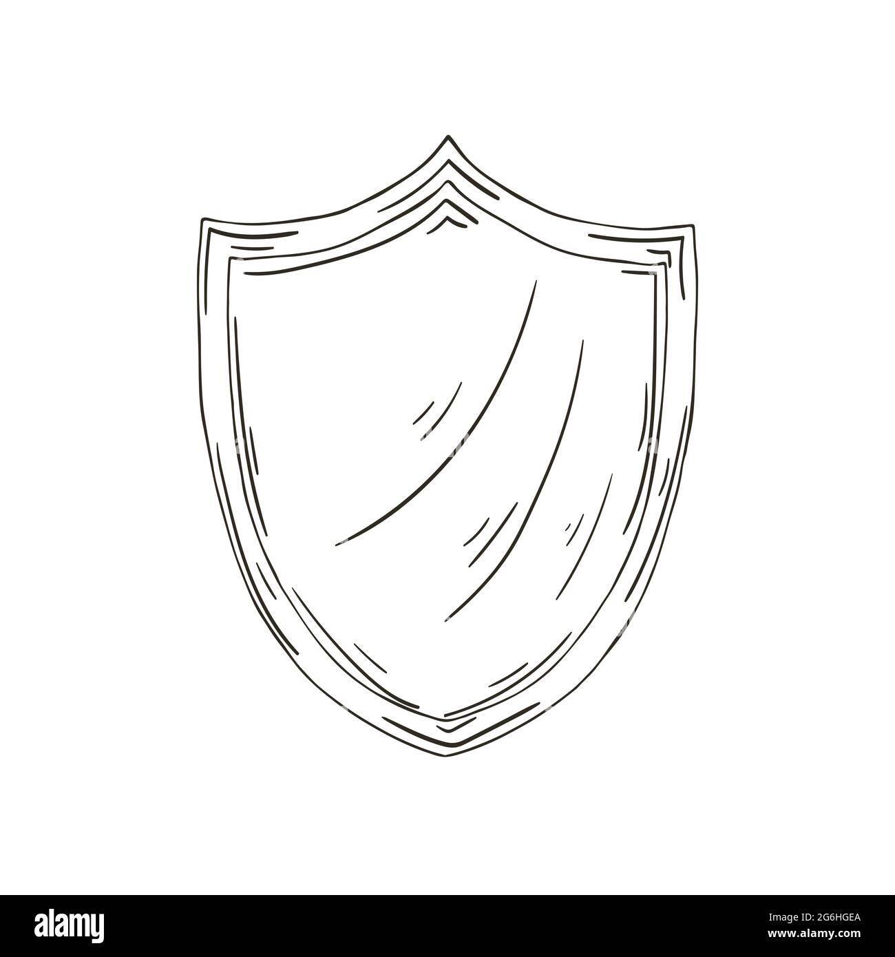 Contour Vector icon in hand draw style. Image isolated on white ...