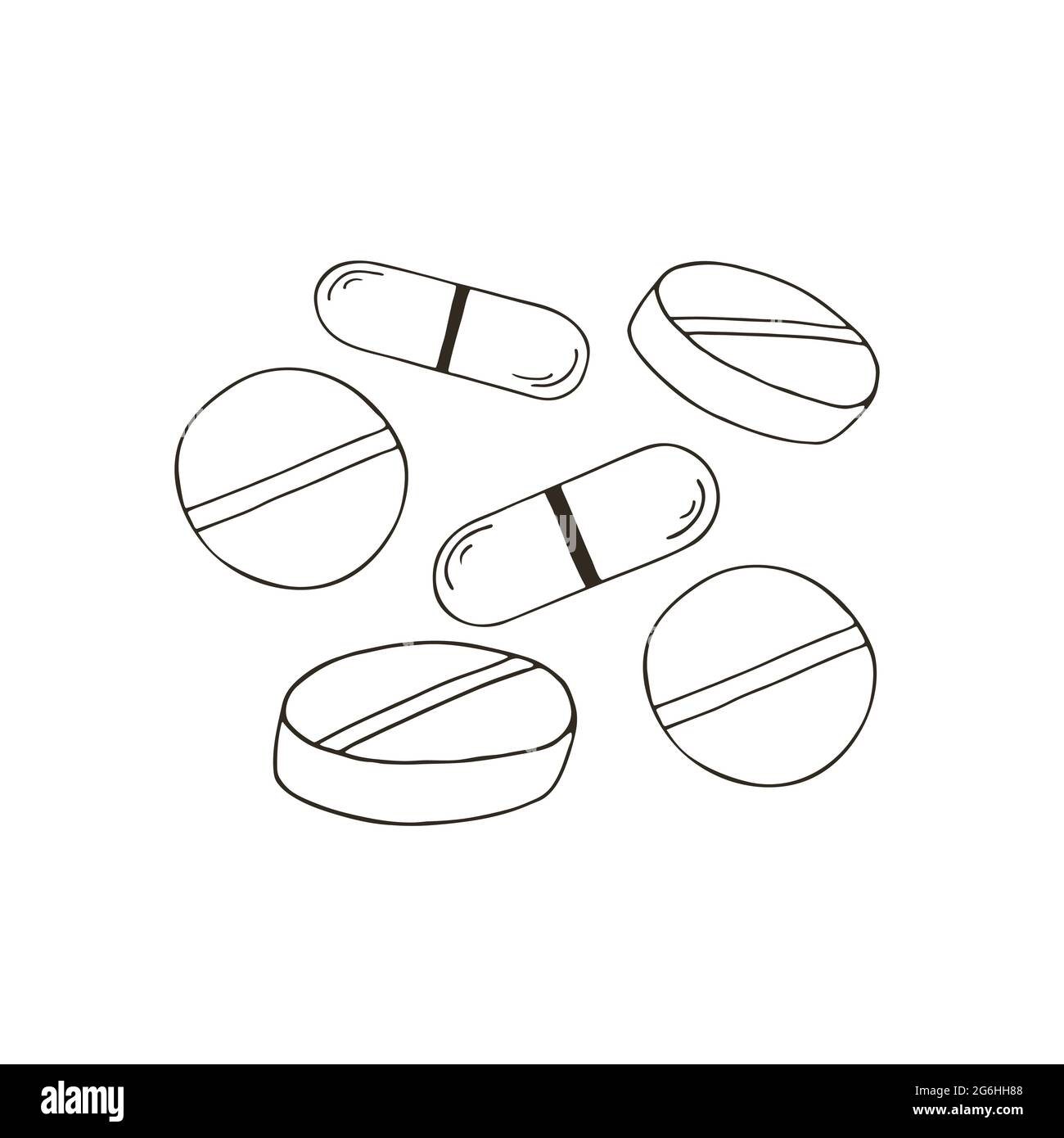 Outline Medical icon. Vector illustration in hand draw style. Image ...