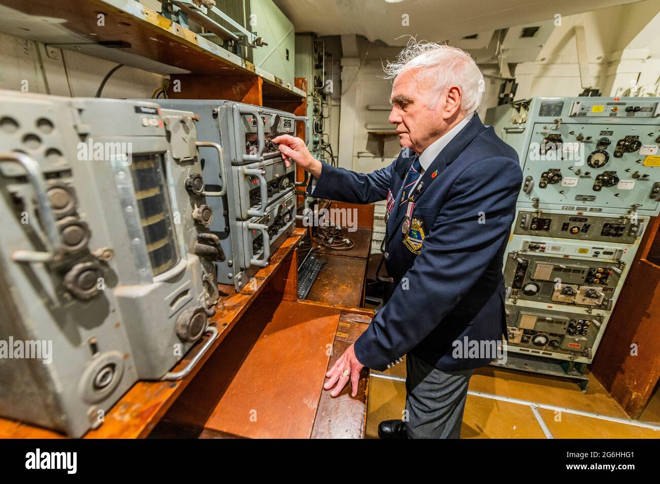London, UK. 6th July, 2021. In the radio room in which he worked ...