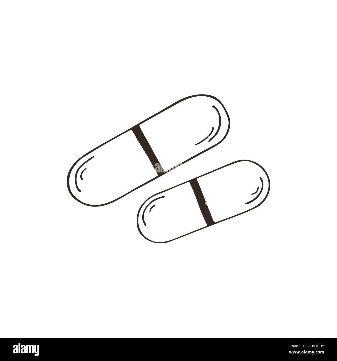 Outline Medical icon. Vector illustration in hand draw style. Isolated ...