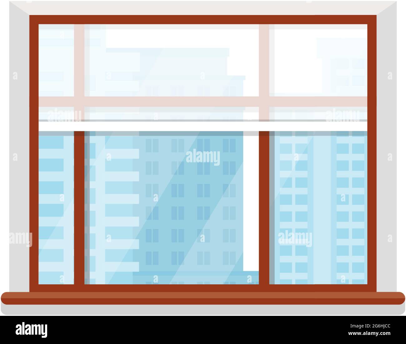 Vector panoramic window with skyscrapers house view Stock Vector Image ...