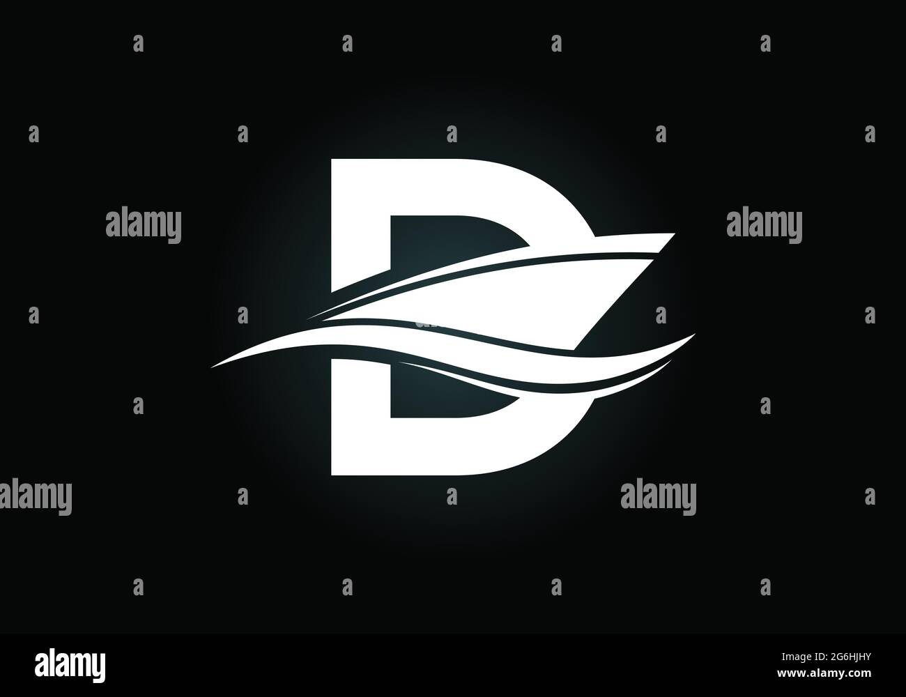 Capital letter D with the ship, cruise, or boat logo design template ...
