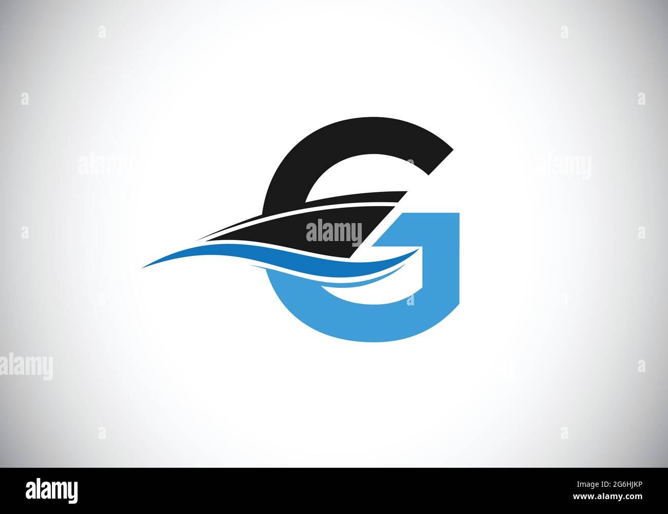 Capital letter G with the ship, cruise, or boat logo design template ...