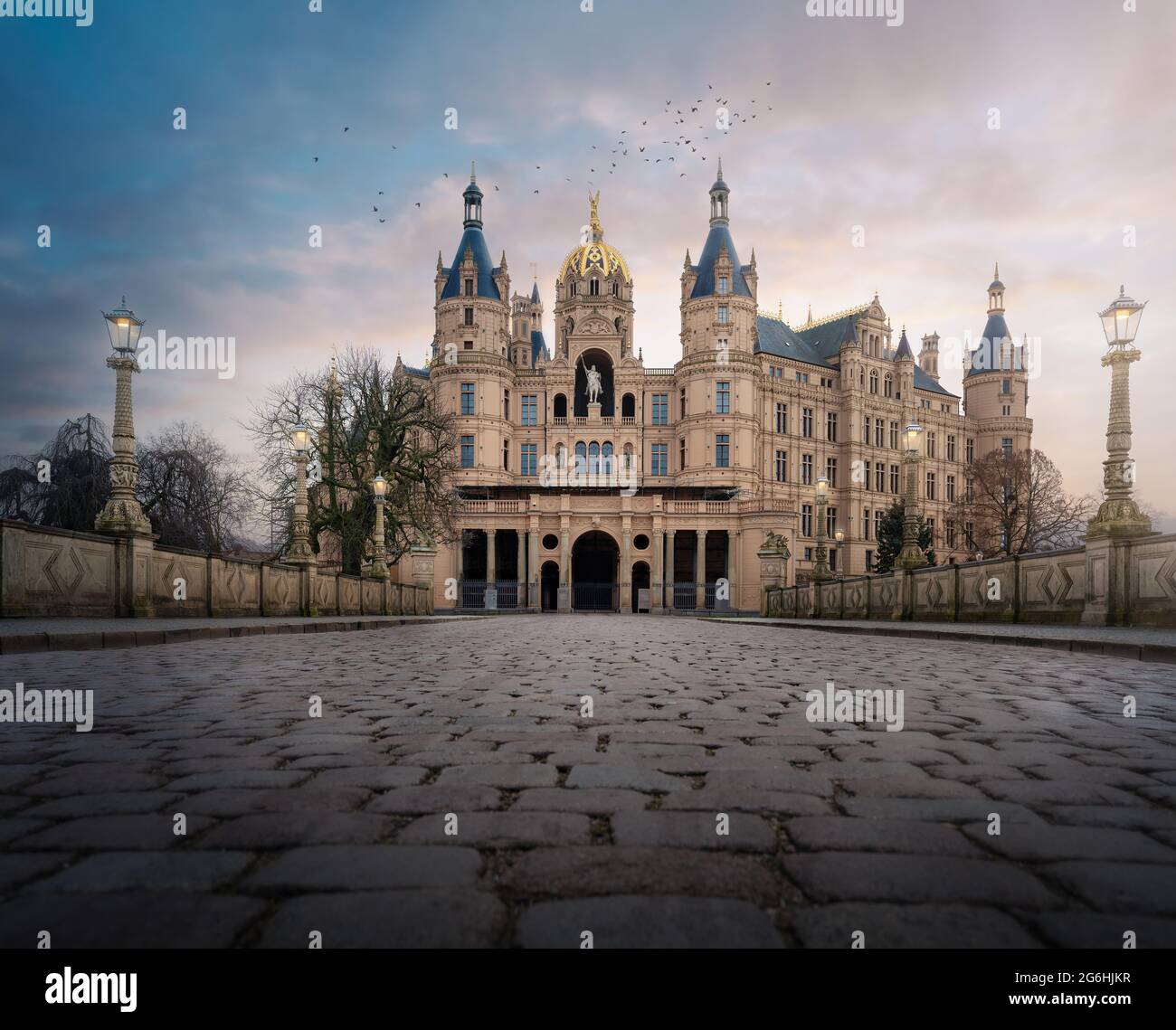 Schloss schwerin castle schwerin mecklenburg west hi-res stock ...