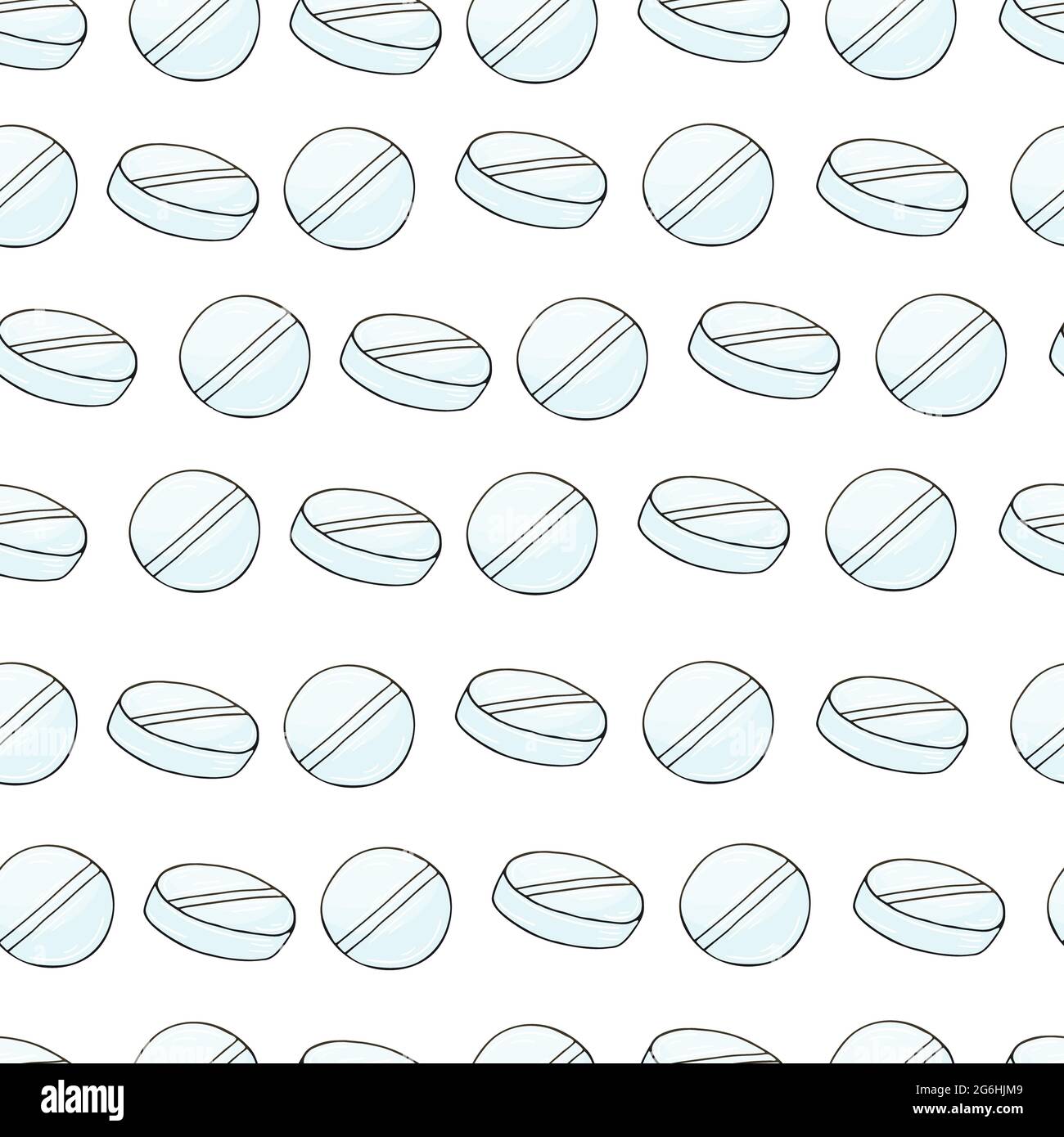 Vector Seamless pattern on a white background. White cartoon medical ...