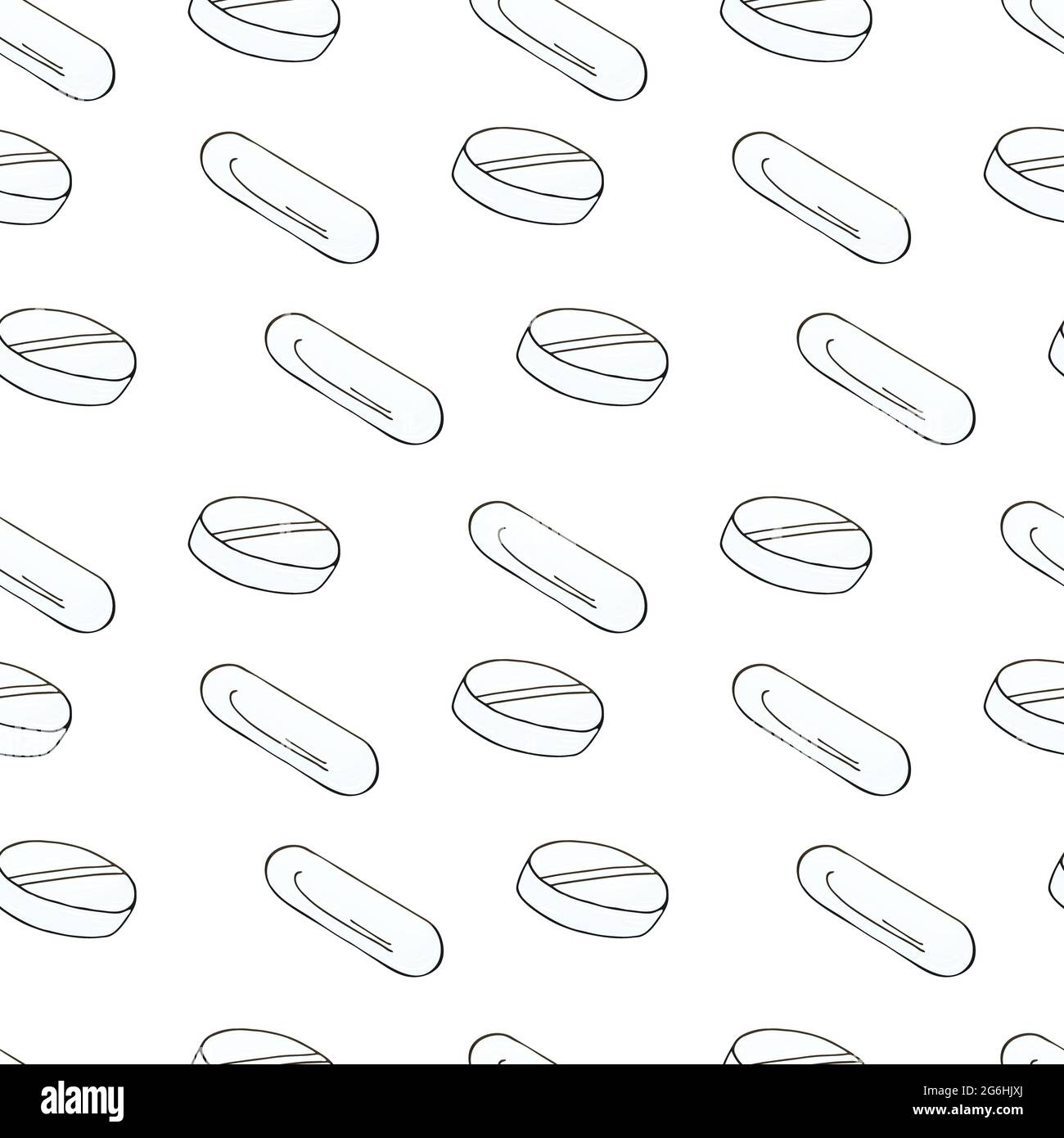 Vector Seamless pattern on a white background. White cartoon medical ...