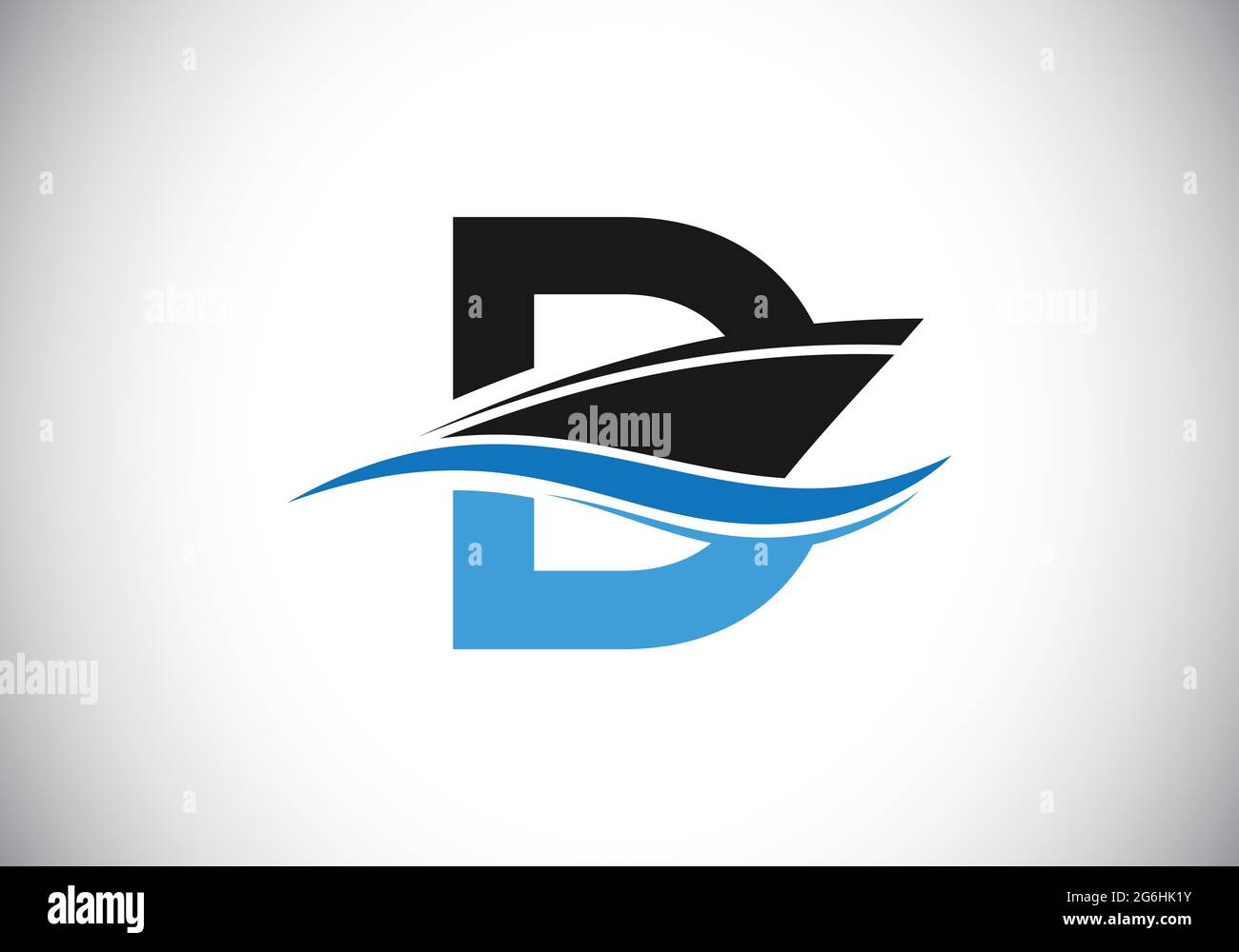 Capital letter D with the ship, cruise, or boat logo design template ...