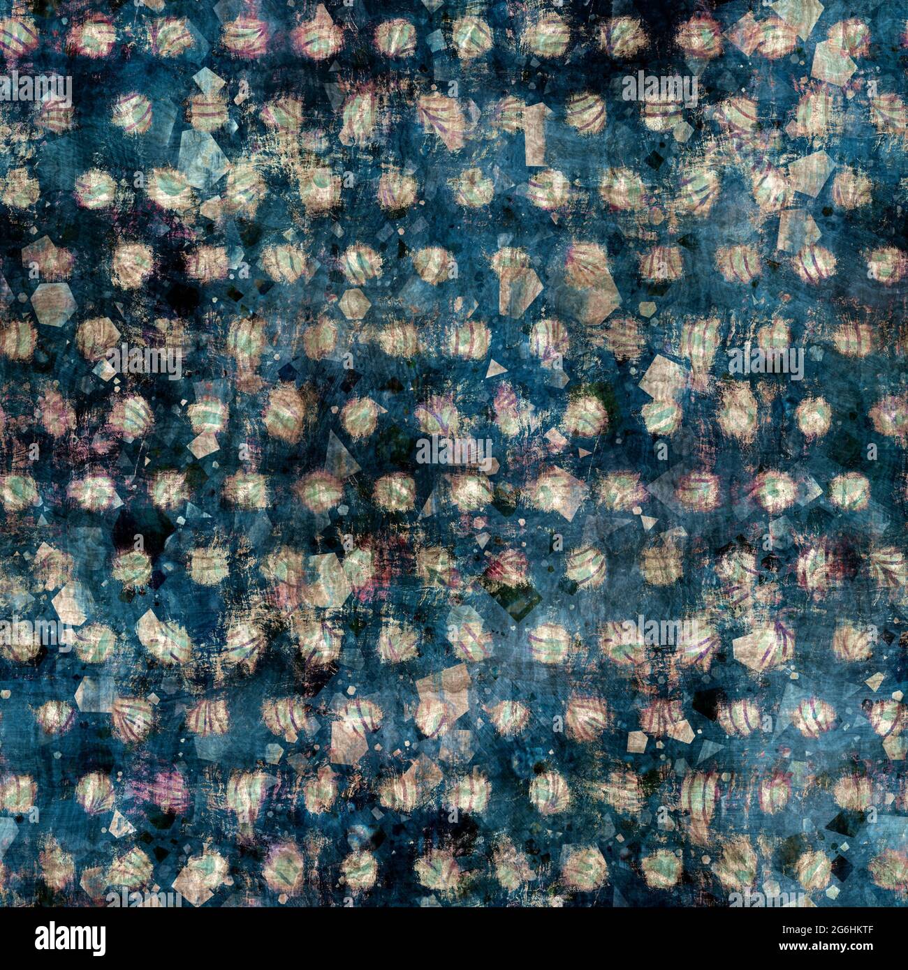 Seamless elegant mixed media pattern in navy, blue, pink, and cream ...