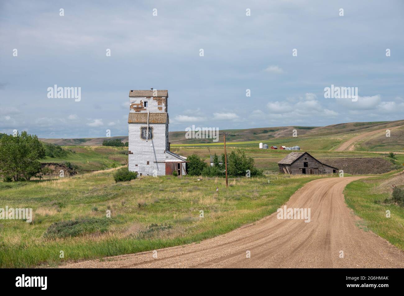 Sharples, Alberta - July 4, 2021: Old P&H Grain elevator in the ghost ...