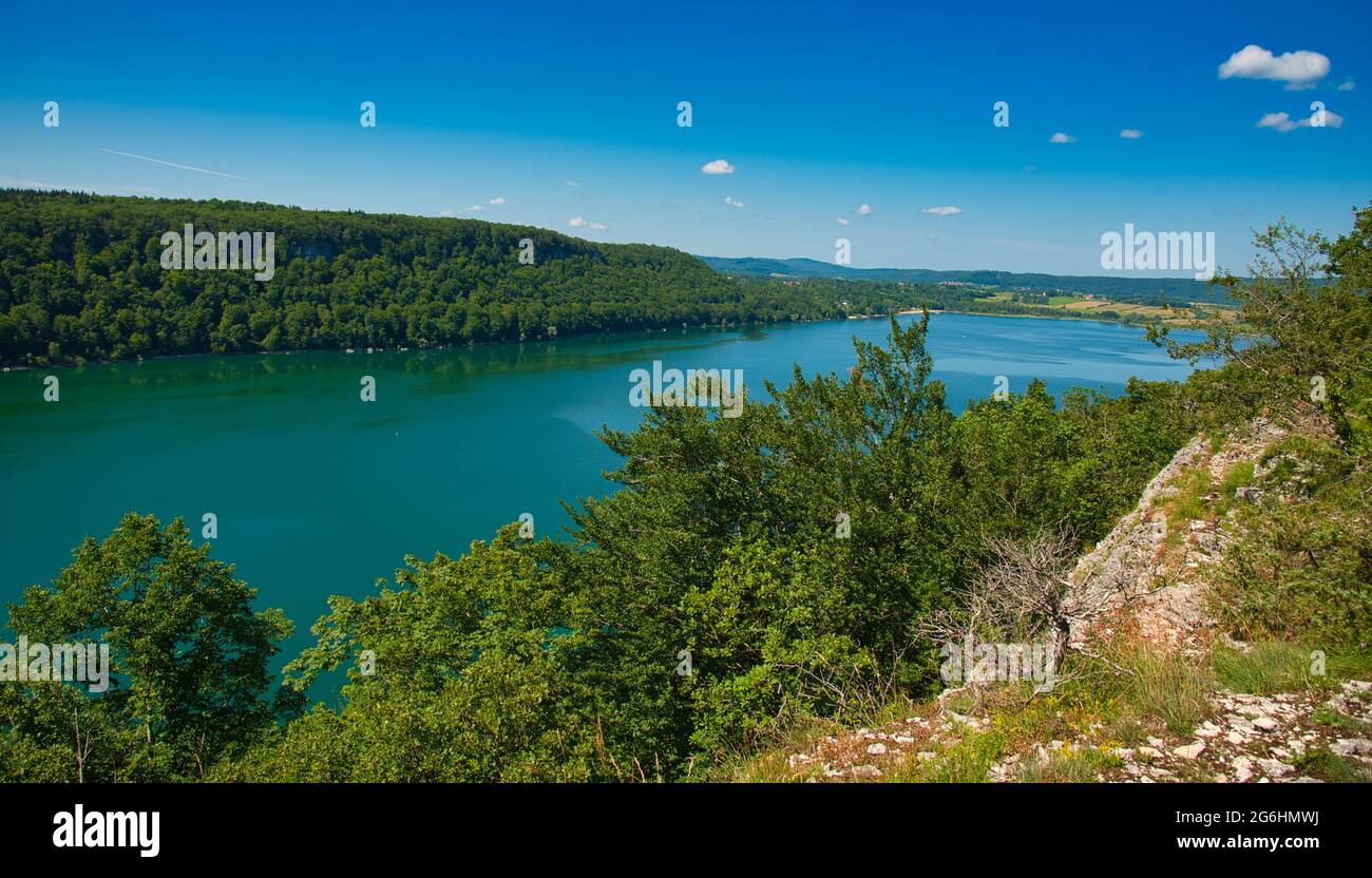 lac Chalain in the french Jura region in summer time Stock Photo - Alamy