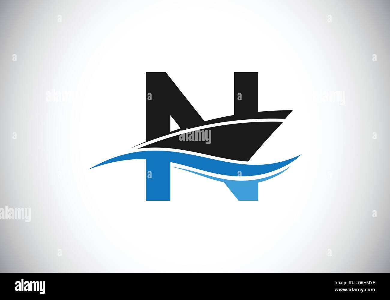 Capital letter N with the ship, cruise, or boat logo design template ...
