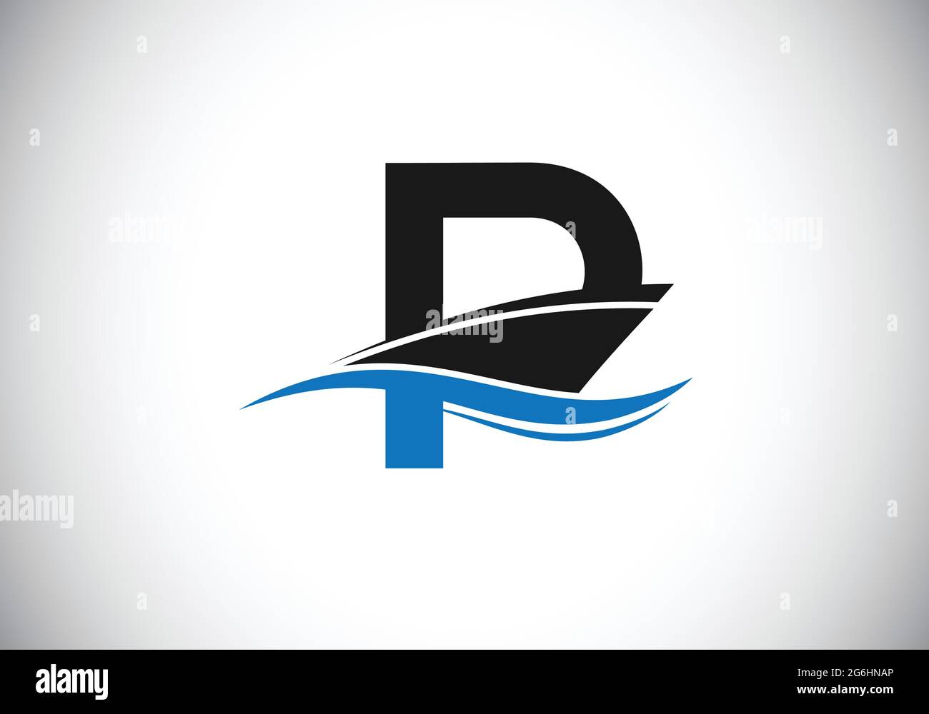 Capital letter P with the ship, cruise, or boat logo design template ...
