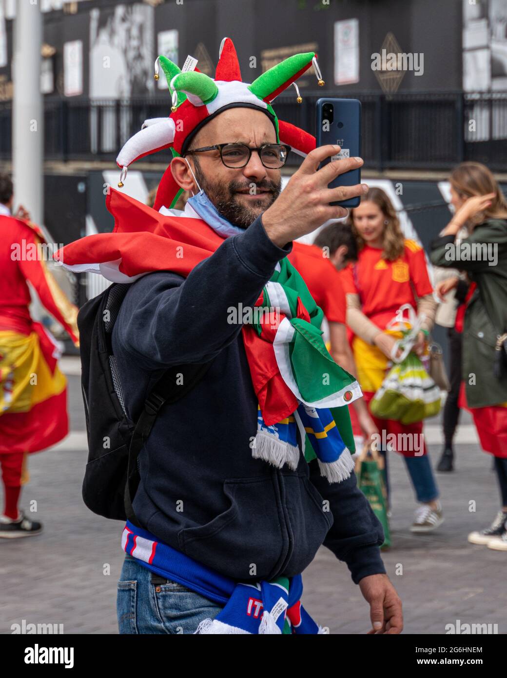 Pre game Italy v Spain, Euro 2020 Semi-Final knockout game at Wembley ...