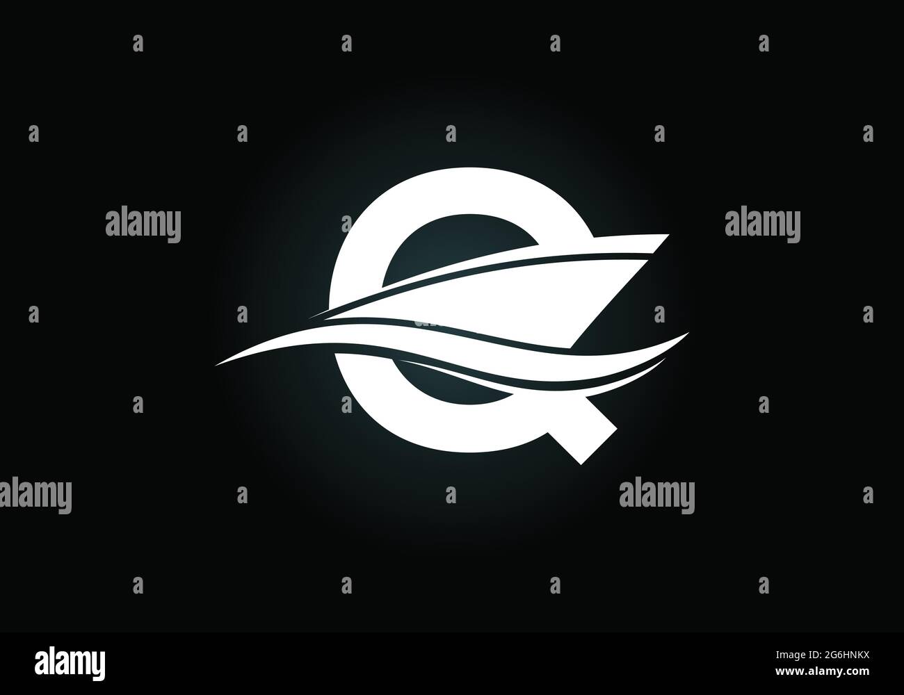 Capital letter Q with the ship, cruise, or boat logo design template ...