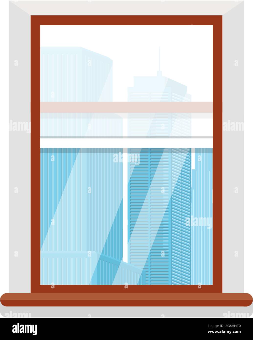 Vector window with skyscrapers house cartoon view Stock Vector Image ...