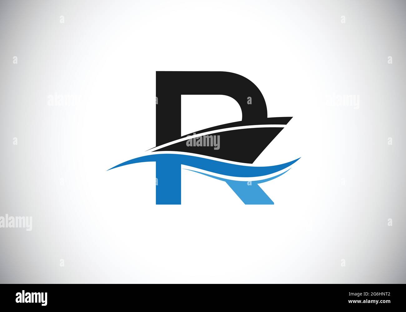 Capital letter R with the ship, cruise, or boat logo design template ...