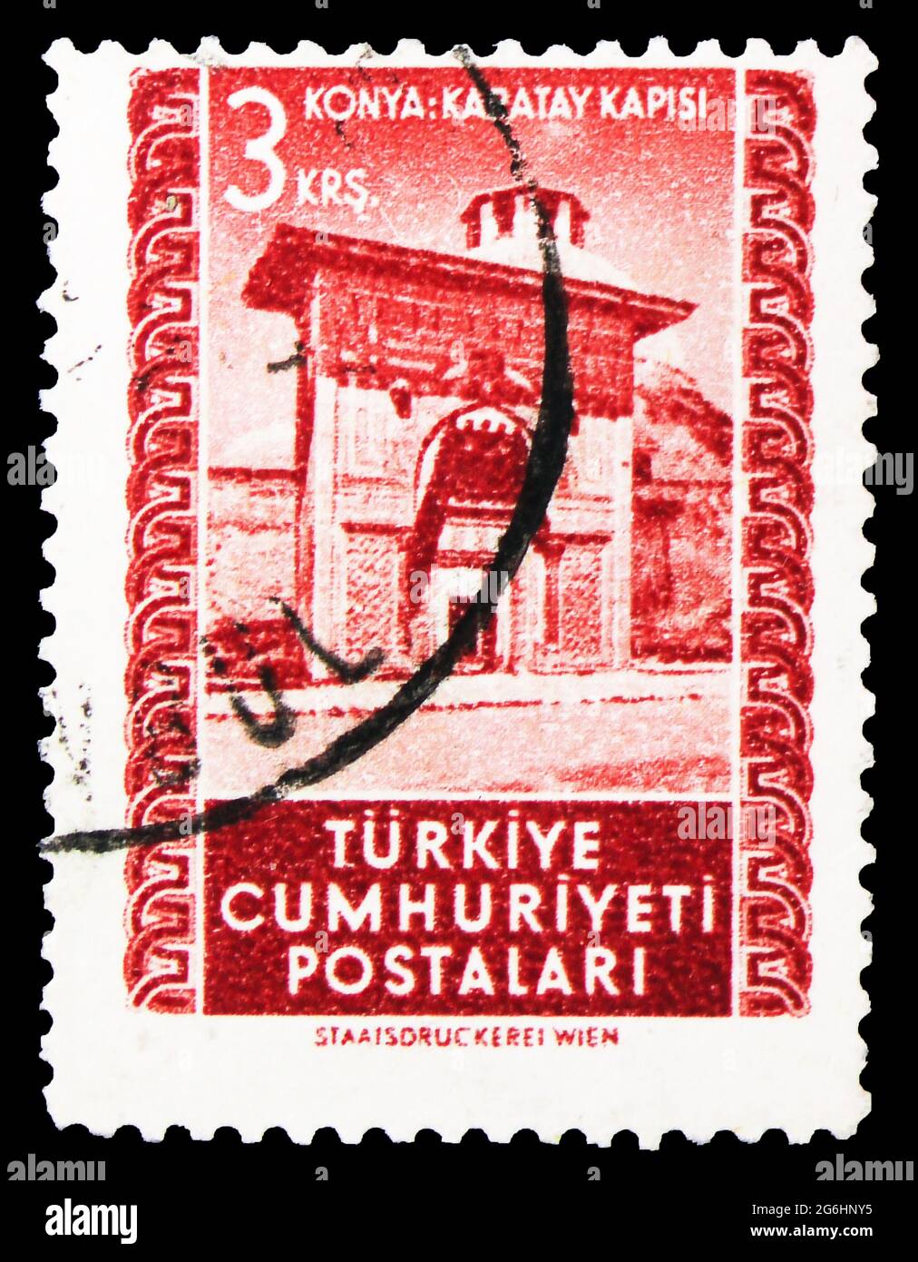 MOSCOW, RUSSIA - APRIL 28, 2020: Postage stamp printed in Turkey shows ...