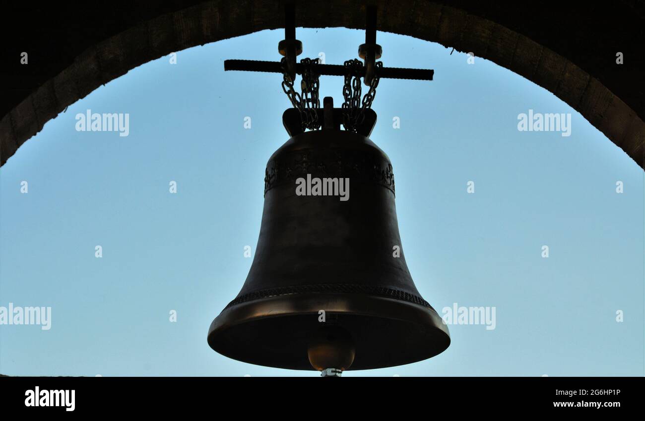 Closeup of an old church bell, during daylight Stock Photo - Alamy