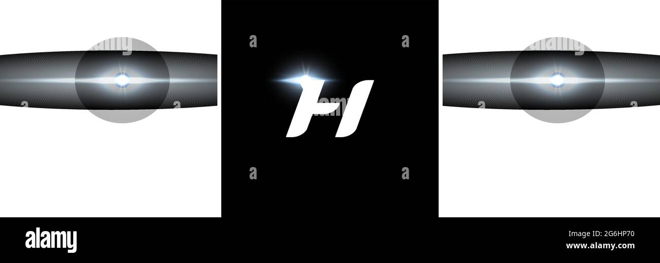 H letter logo, bold italic letter for automotive, speed race, sport ...
