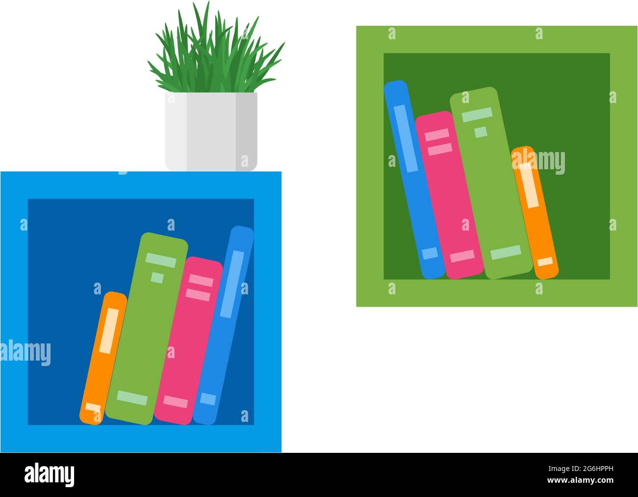 Book shelf vector library bookshelf illustration on white Stock Vector ...