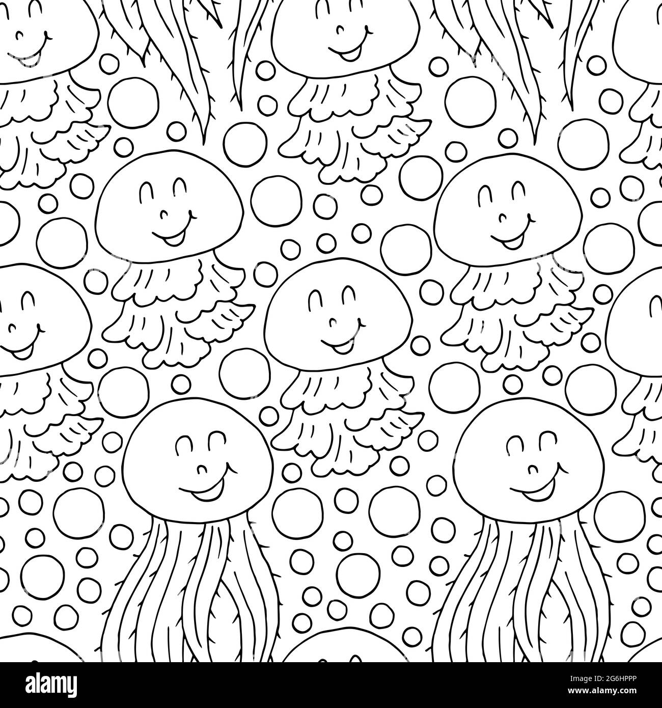 Vector Seamless pattern in hand draw style. Liner illustration. Pattern ...