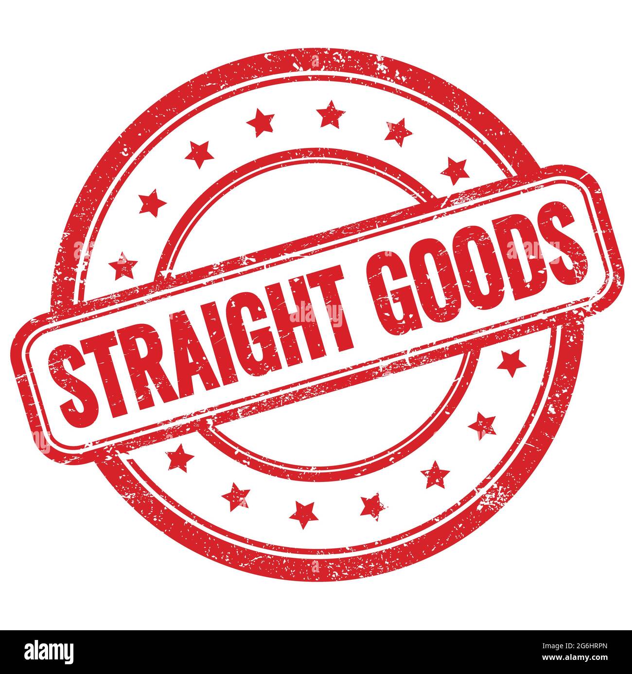 STRAIGHT GOODS text on red vintage grungy round rubber stamp Stock ...