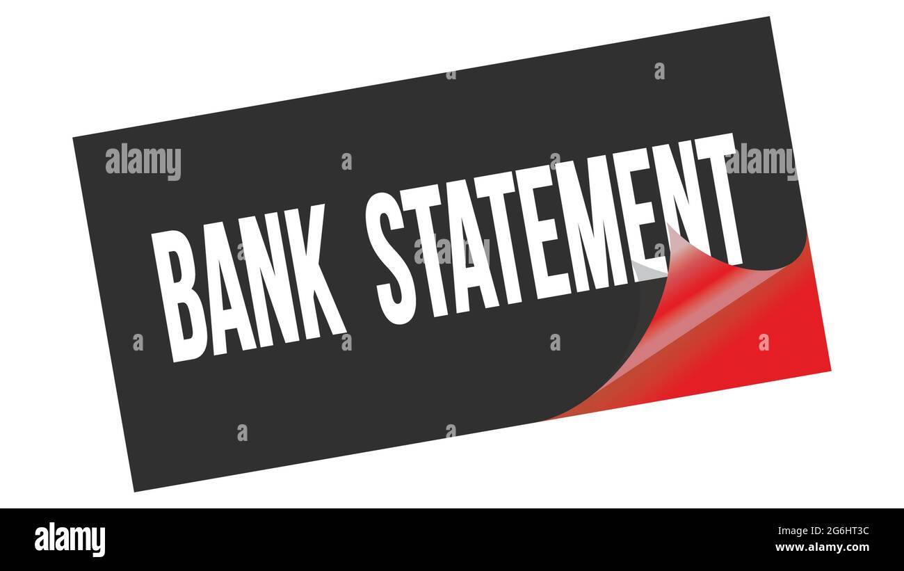 BANK STATEMENT text written on black red sticker stamp Stock Photo - Alamy