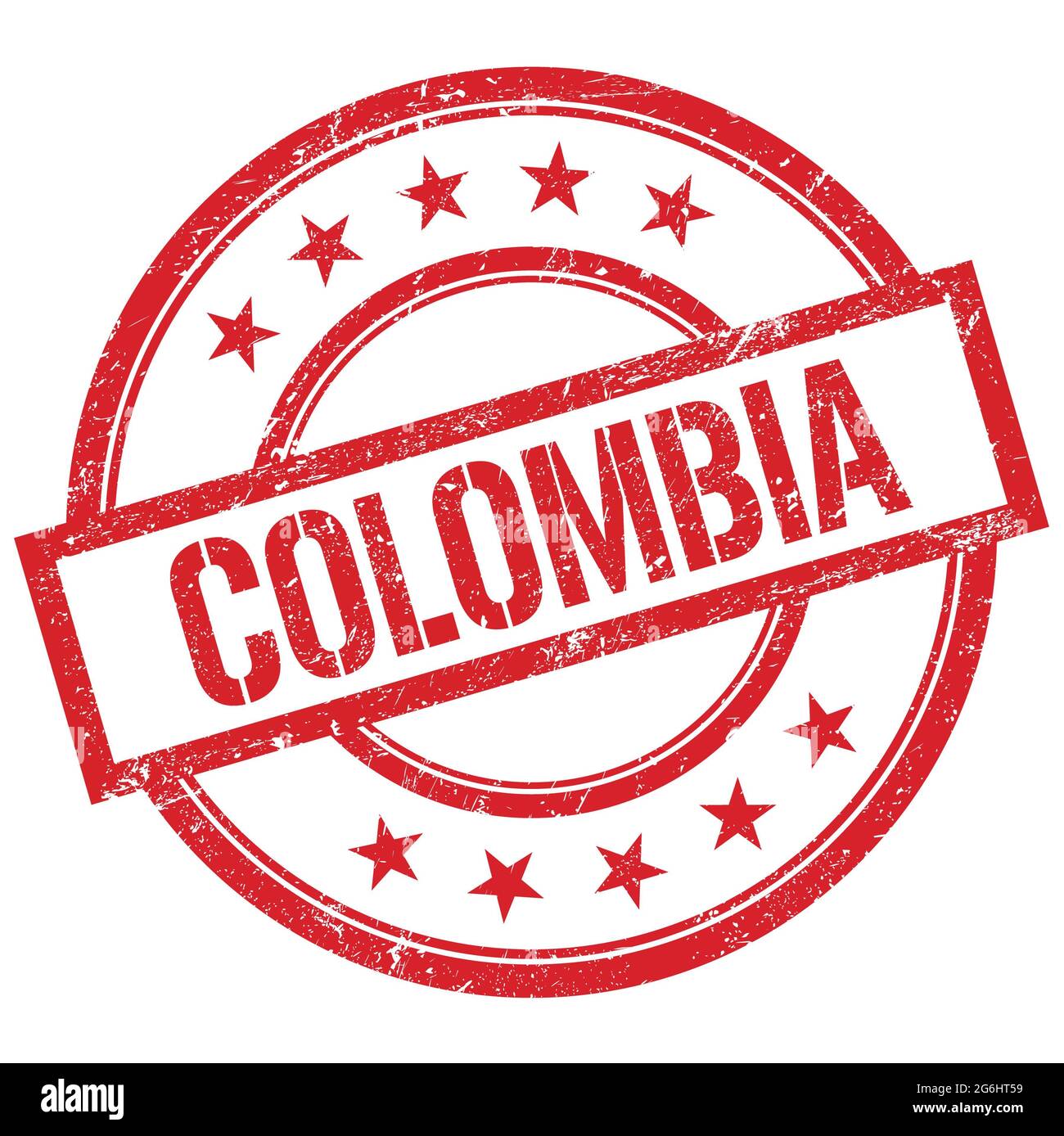COLOMBIA text written on red round vintage rubber stamp Stock Photo - Alamy