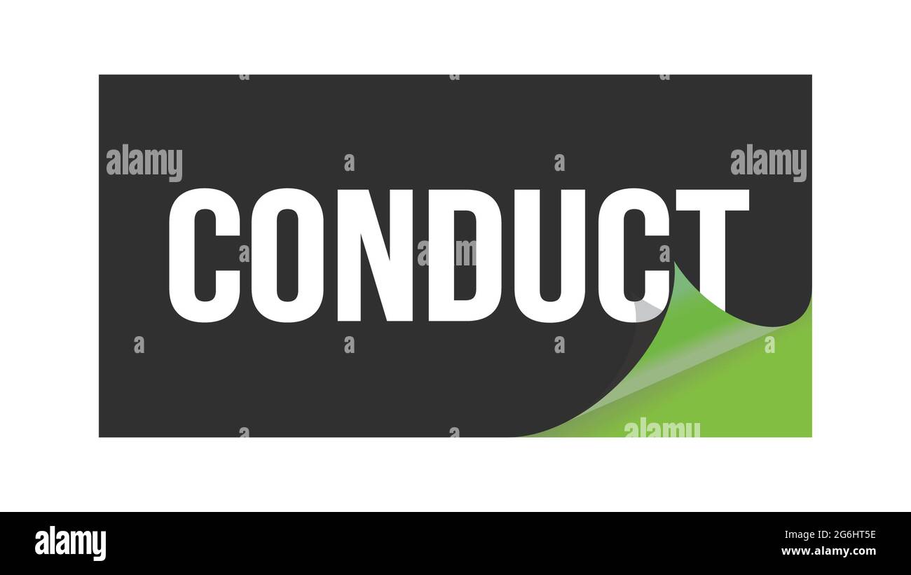 CONDUCT text written on black green sticker stamp Stock Photo - Alamy